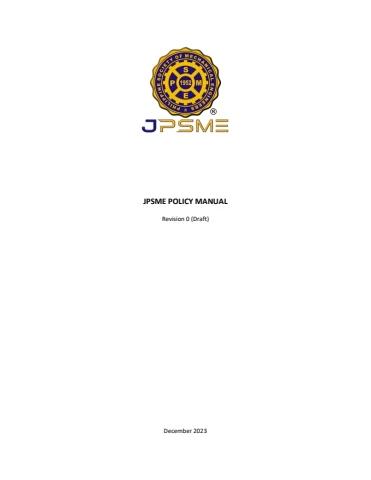 JPSME Quality Policy Manual
