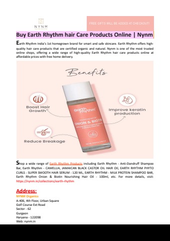 Buy Earth Rhythm hair Care Products Online - kristadisouza Flip PDF ...