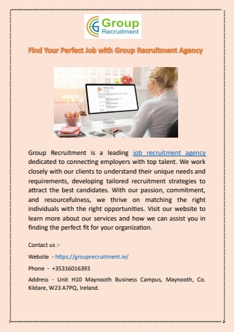 Find Your Perfect Job with Group Recruitment Agency - Group Recruitment ...