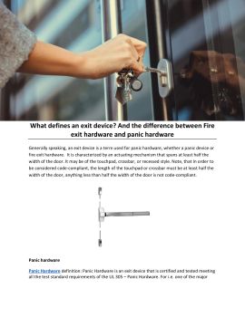 What defines an exit device? And the difference between Fire exit ...