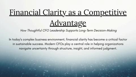 Financial Clarity as a Competitive Advantage
