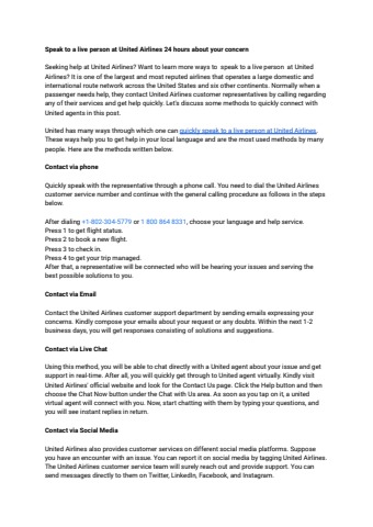 Speak to a Live Person at United Airlines Urgently - mini mehra Flip ...