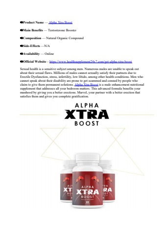 Alpha Xtra Boost (Testosterone Booster) Effectively Support Healthy ...
