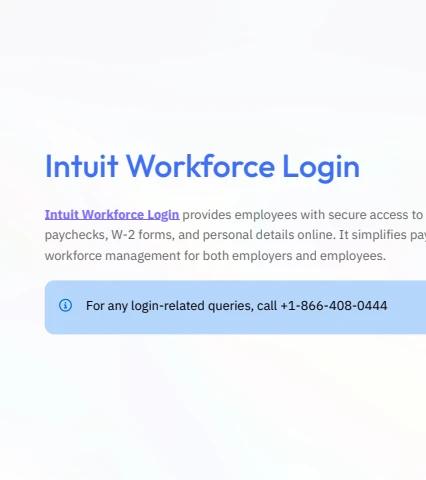 Access Intuit Workforce Login for Paychecks