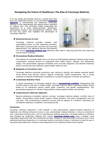 Navigating the Future of Healthcare: The Rise of Concierge Medicine ...