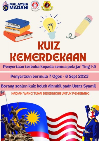 Poster Pertandingan Bulan Kemerdekaan dan Hari Malaysia MRSM Beseri 2023