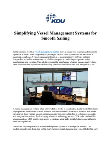 MarineMate: Streamlining Vessel Management Systems