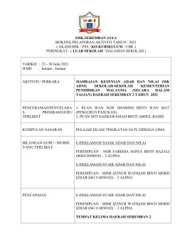 LAPORAN MKADNI DAERAH SEREMBAN 2021 - RAPIDAH BINTI NASHARUDIN Moe | Membalik PDF Dalam talian ...