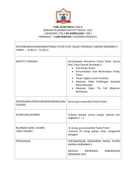LAPORAN AKTIVITI PANDU PUTERI SMKSJ 2021 - RAPIDAH BINTI NASHARUDIN Moe ...