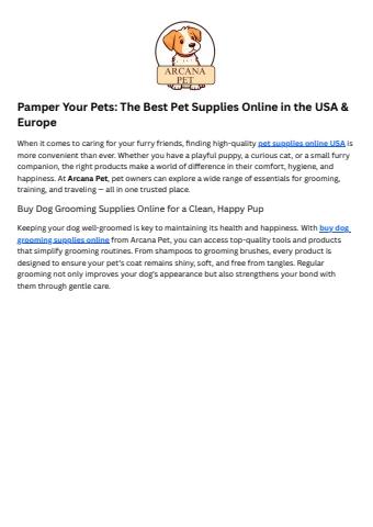 Pet Supplies Online Usa