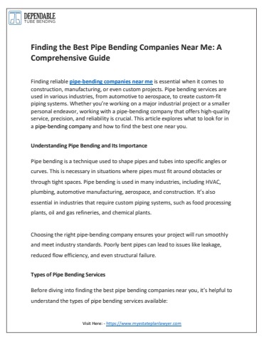 Finding the Best Pipe Bending Companies Near Me A Comprehensive Guide