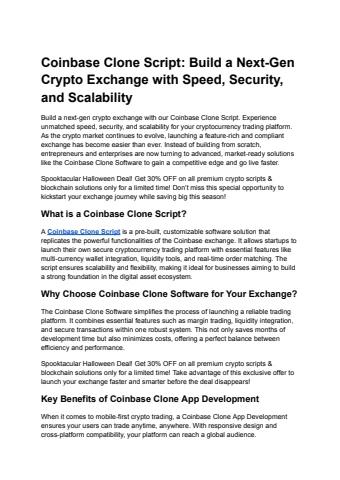 Coinbase Clone Script_ Build a Next-Gen Crypto Exchange with Speed ...