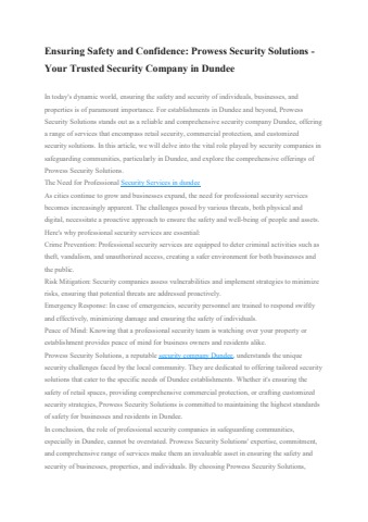 Ensuring Safety and Confidence - Prowess Security Flip PDF | AnyFlip