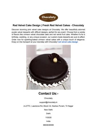 Red Velvet Cake Design _ Fresh Red Velvet Cakes - Chocolaty
