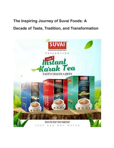 The Inspiring Journey of Suvai Foods_ A Decade of Taste, Tradition, and ...
