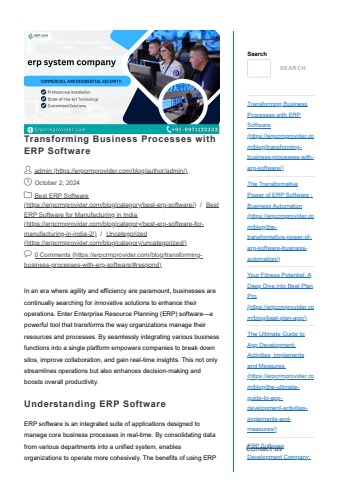 Advanced ERP System for End-to-End Business Management
