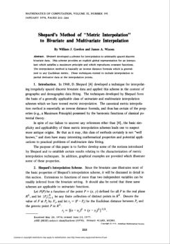 Shepard's Method of Metric Interpolation to Bivariate and ... - Guset User Flip PDF | AnyFlip