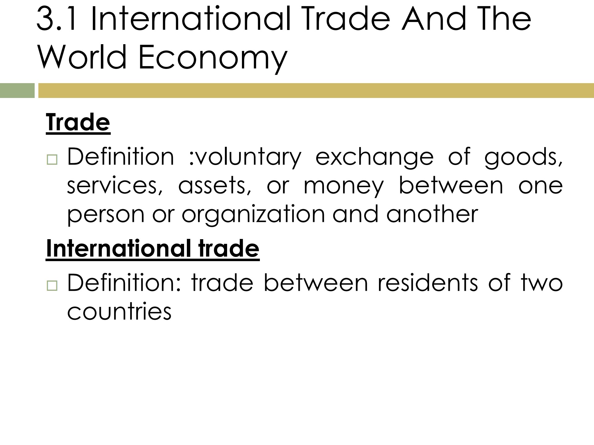 Voluntary Exchange Examples