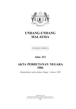 Akta Perhutanan Negara 1984 (Akta 313)