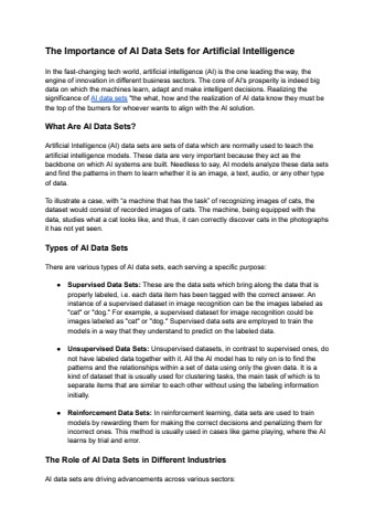 Comprehensive Image Datasets for Machine Learning - Data Collection ...