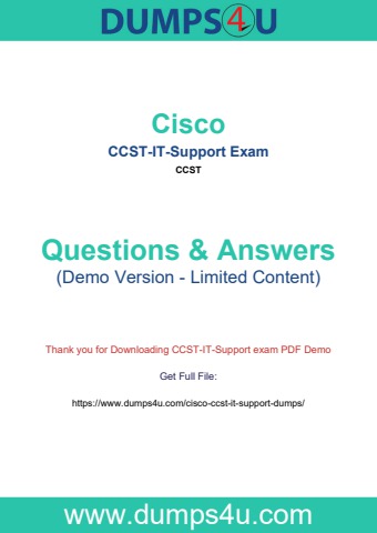 CCST-IT-Support PDF Dumps – (PDF & Practice Test) Questions 2024
