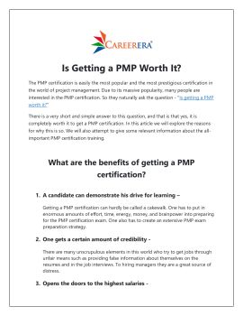 Is Getting a PMP Worth It - Careerera Online Flip PDF | AnyFlip