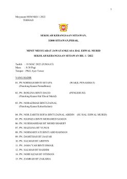 SKS MINIT MESYUARAT UNIT HEM KALI 1 2022 - Sofia Zabidin Flip PDF | AnyFlip