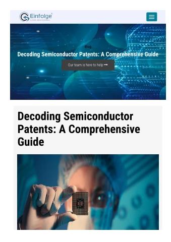 A Quick Look at Semiconductor Patent Filing