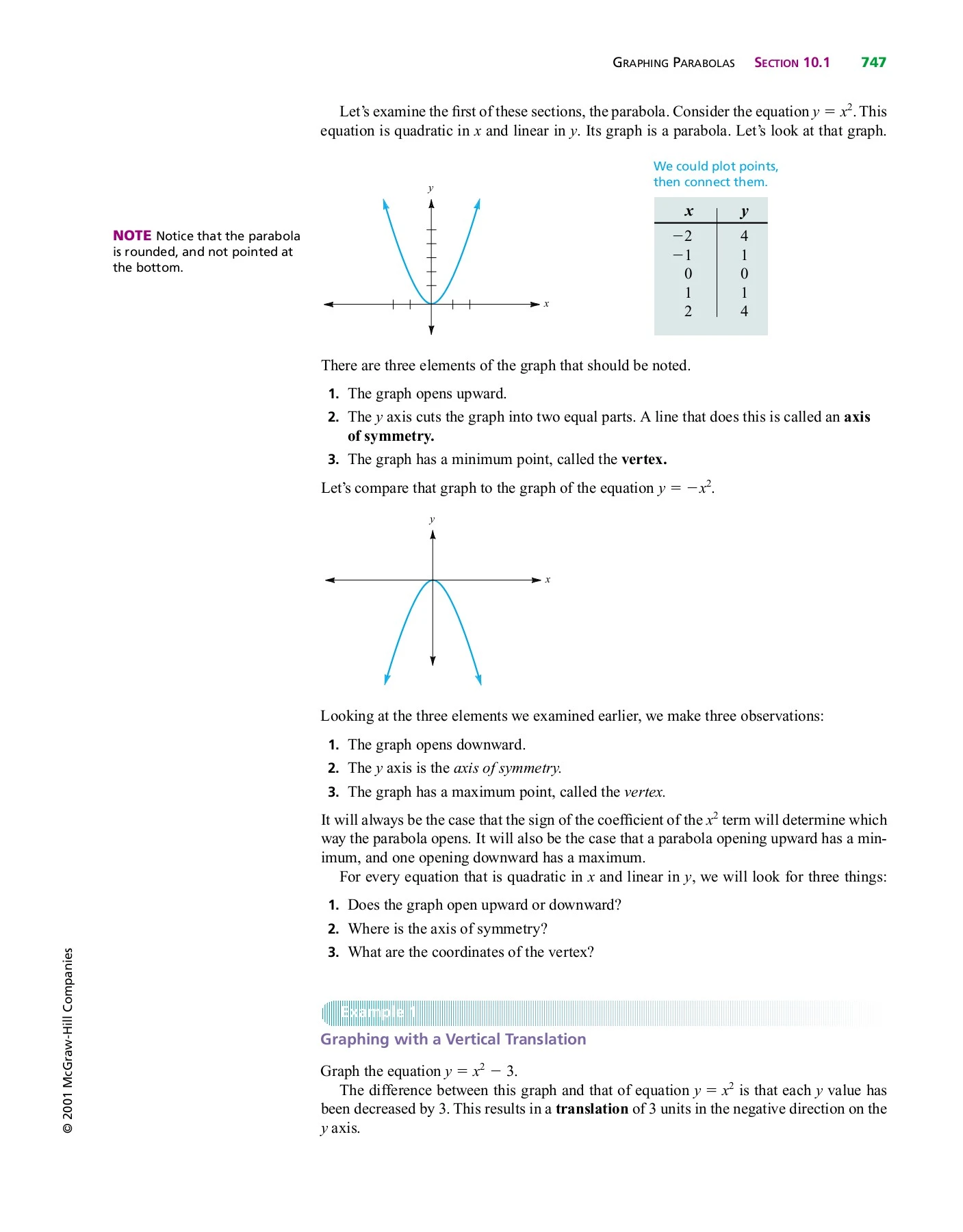 10.1 Graphing Parabolas - McGraw Hill Education