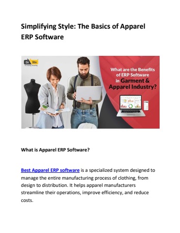 Simplifying Style The Basics of Apparel ERP Software - singhsourabh2486 Flip PDF | AnyFlip