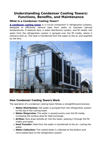 Understanding Condenser Cooling Towers: Functions, Benefits, and ...