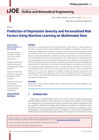 2024_Prediction of Depression Severity and Personalised Risk Factors Using Machine Learning on ...