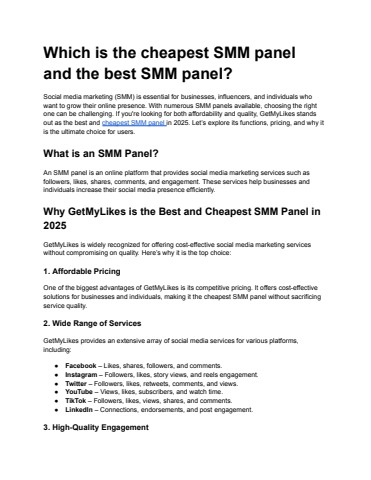 Which is the cheapest SMM panel and the best SMM panel (1)
