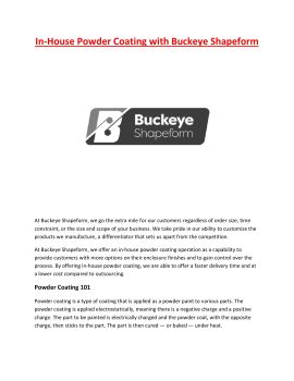 In-House Powder Coating with Buckeye Shapeform - buckeyeshape01 Flip PDF | AnyFlip