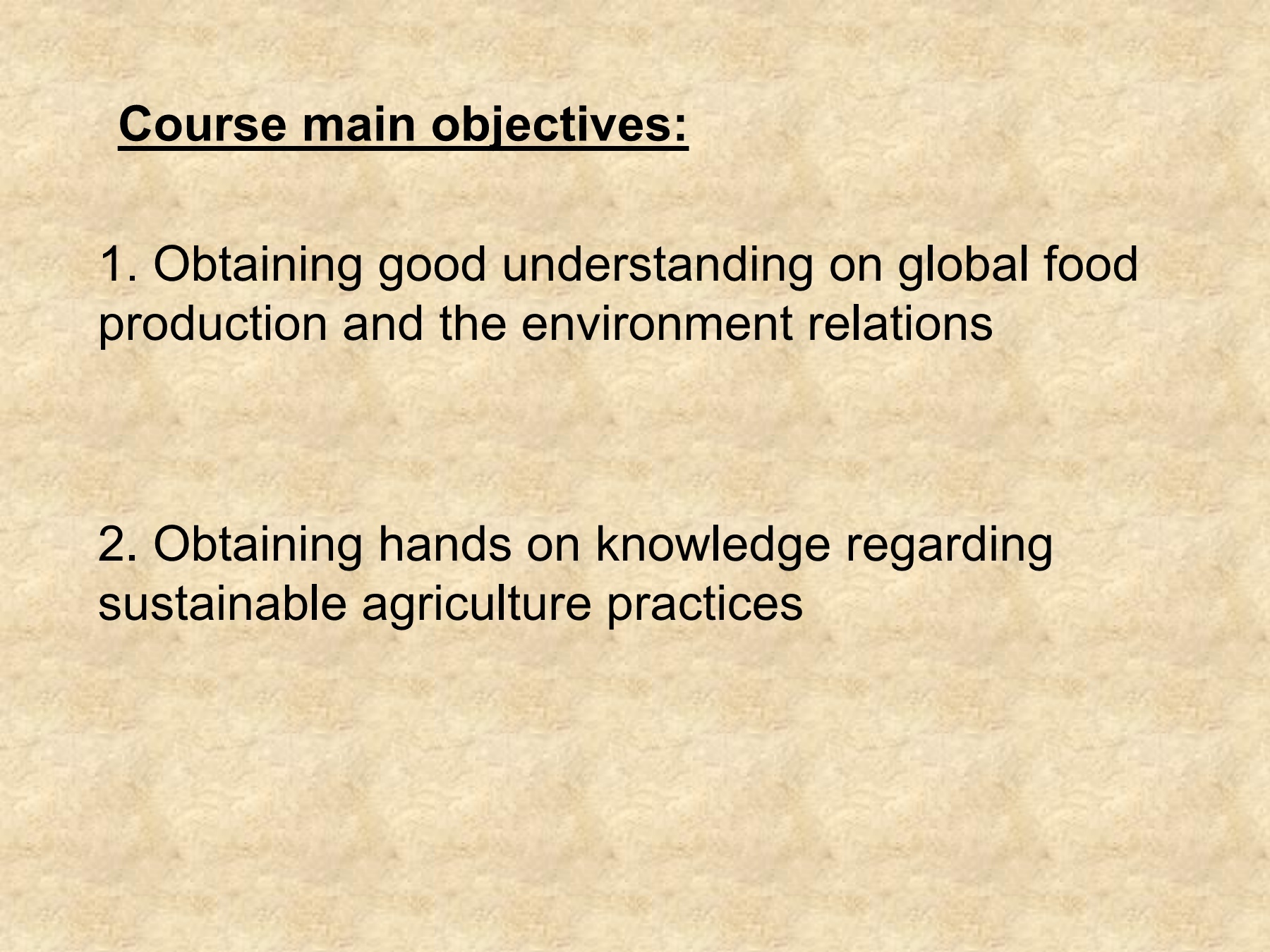 Sustainable Agriculture Introduction