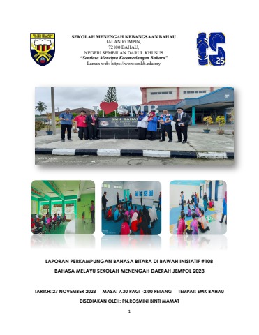 LAPORAN PERKAMPUNGAN BAHASA BITARA SEKOLAH MENENGAH 2023 - anis khasy ...