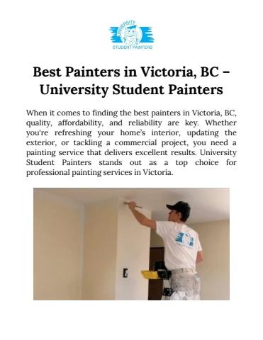 Best Painters in Victoria, BC – University Student Painters