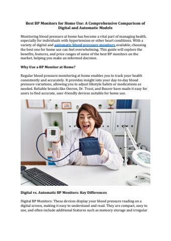 Best BP Monitors for Home Use A Comprehensive Comparison of Digital and ...