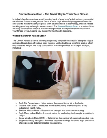 Omron Karada Scan – The Smart Way to Track Your Fitness