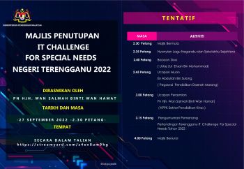 MAJLIS PENUTUPAN IT CHALLENGE FOR SPECIAL NEEDS NEGERI TERENGGANU 2022 - Syamimi Flip PDF | AnyFlip