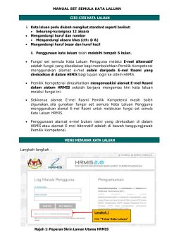 HRMIS 2.0: MANUAL SET SEMULA KATA LALUAN HRMIS - mrsmict Flip PDF | AnyFlip