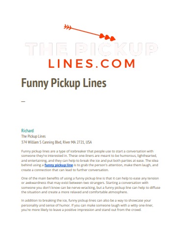 funny Pickup Lines 1