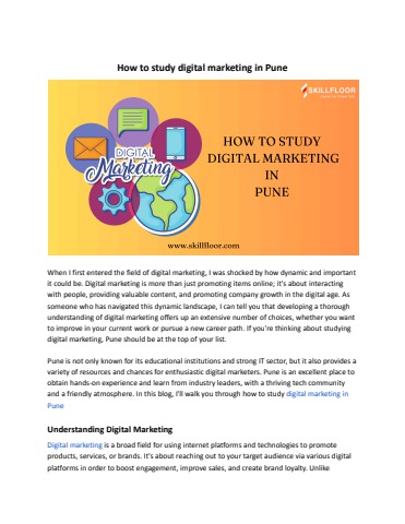 How to study digital marketing in Pune-Skillfloor