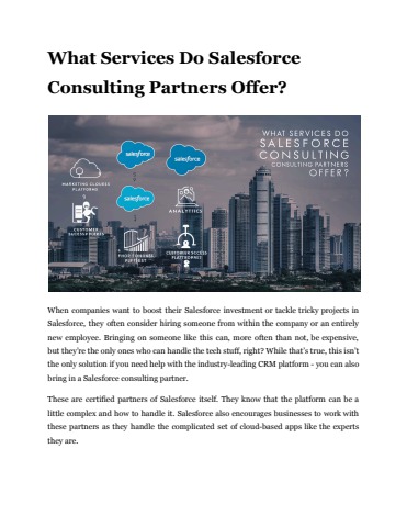 What Services Do Salesforce Consulting Partners Offer? - TristanGabriel ...