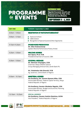 Programme for Opening Ceremony