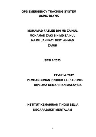 GPS EMERGENCY TRACKING USING BLYNK