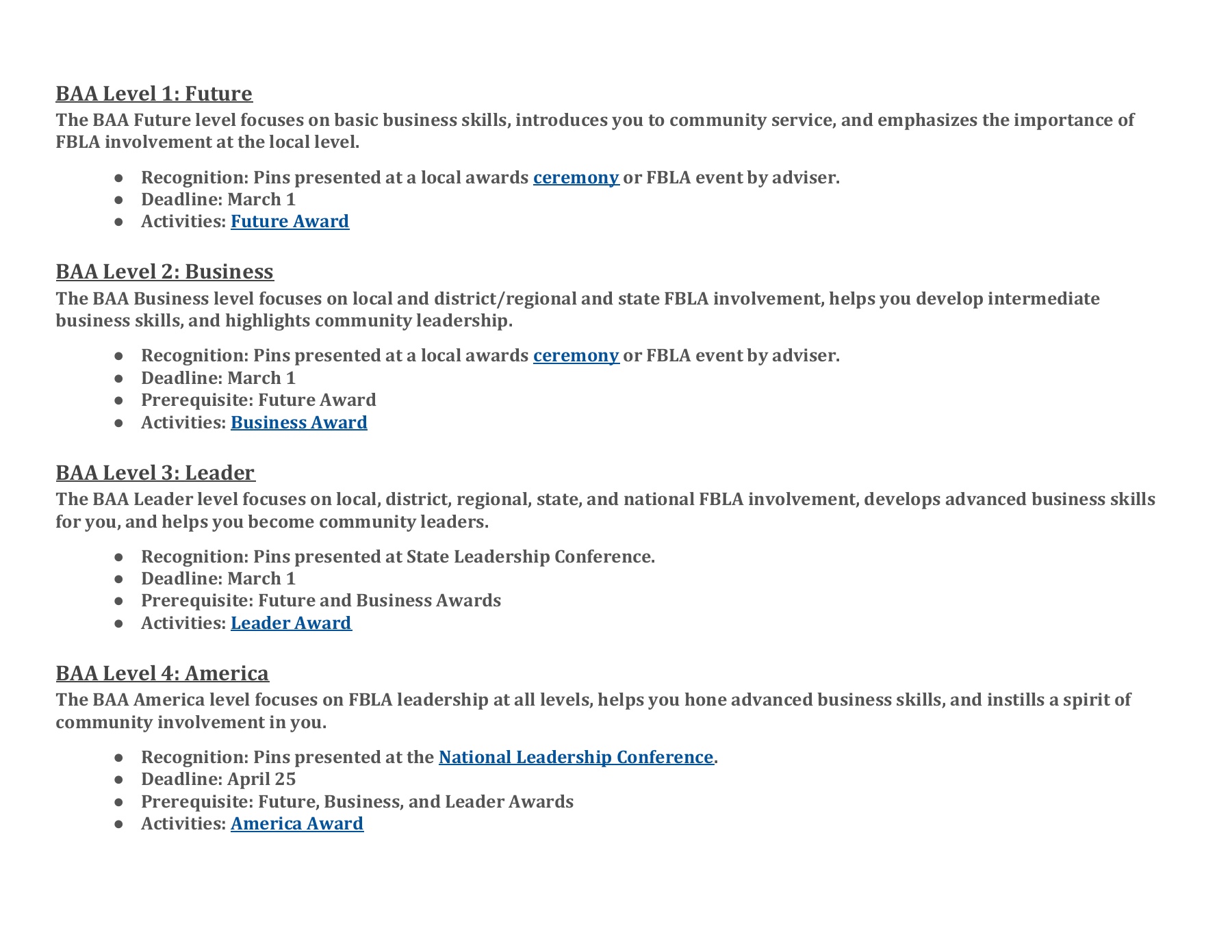 Activities Fbla Competition