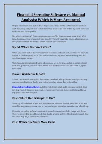 Financial Spreading Software: Streamline Credit Analysis