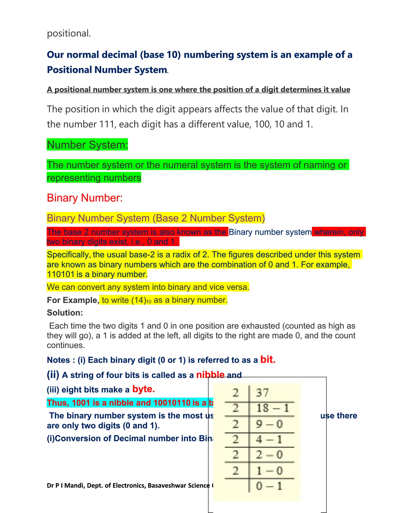 Number system