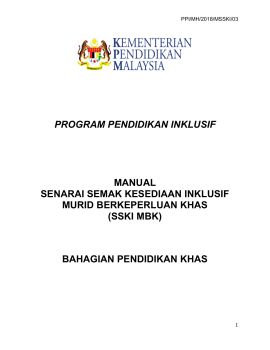 MANUAL SENARAI SEMAK KESEDIAAN INKLUSIF (SSKI MBK) - dahliabsu | Membalik PDF Dalam talian | AnyFlip